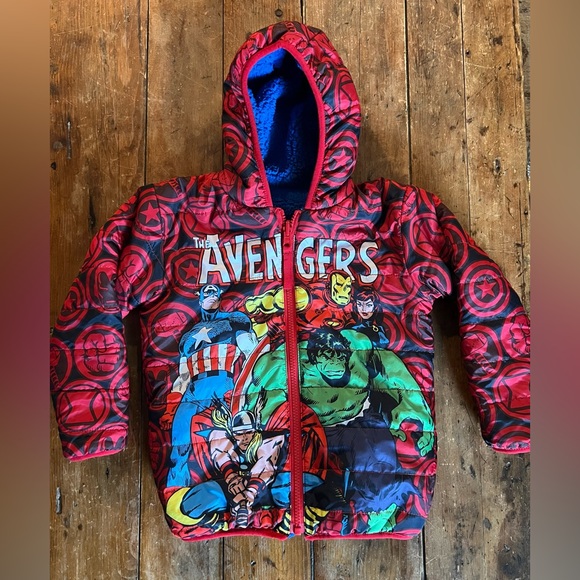 Marvel | Jackets & Coats | Marvel Avengers Kids Reversible Jacket 4t ...